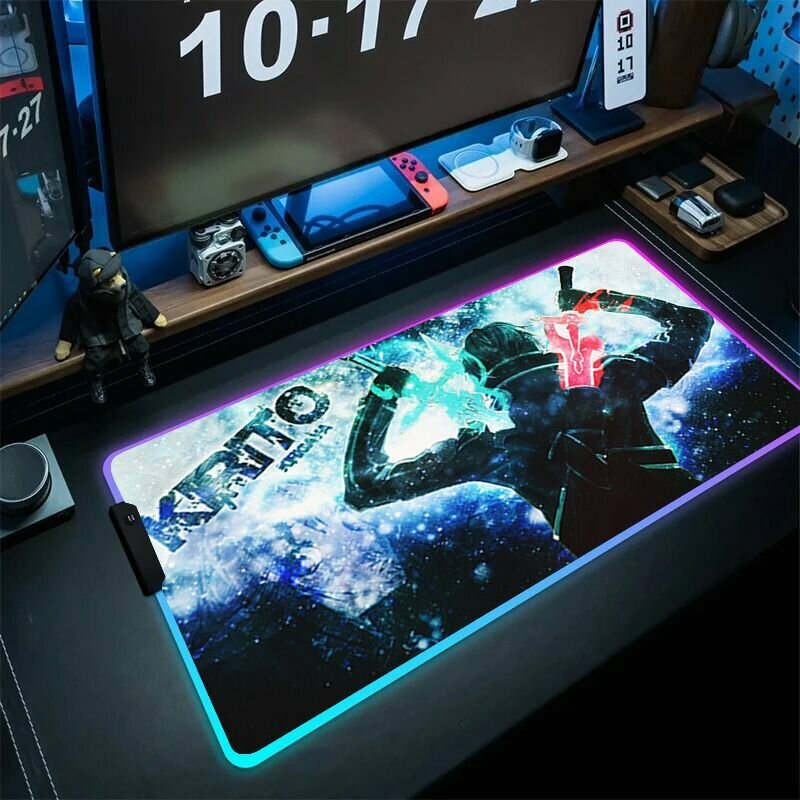 RGB LED Sword Art Online Игровой коврик для мыши с изображением меча из аниме, нескользящий ковер для рабочего стола компьютера, силиконовая подушка 40x90xxl