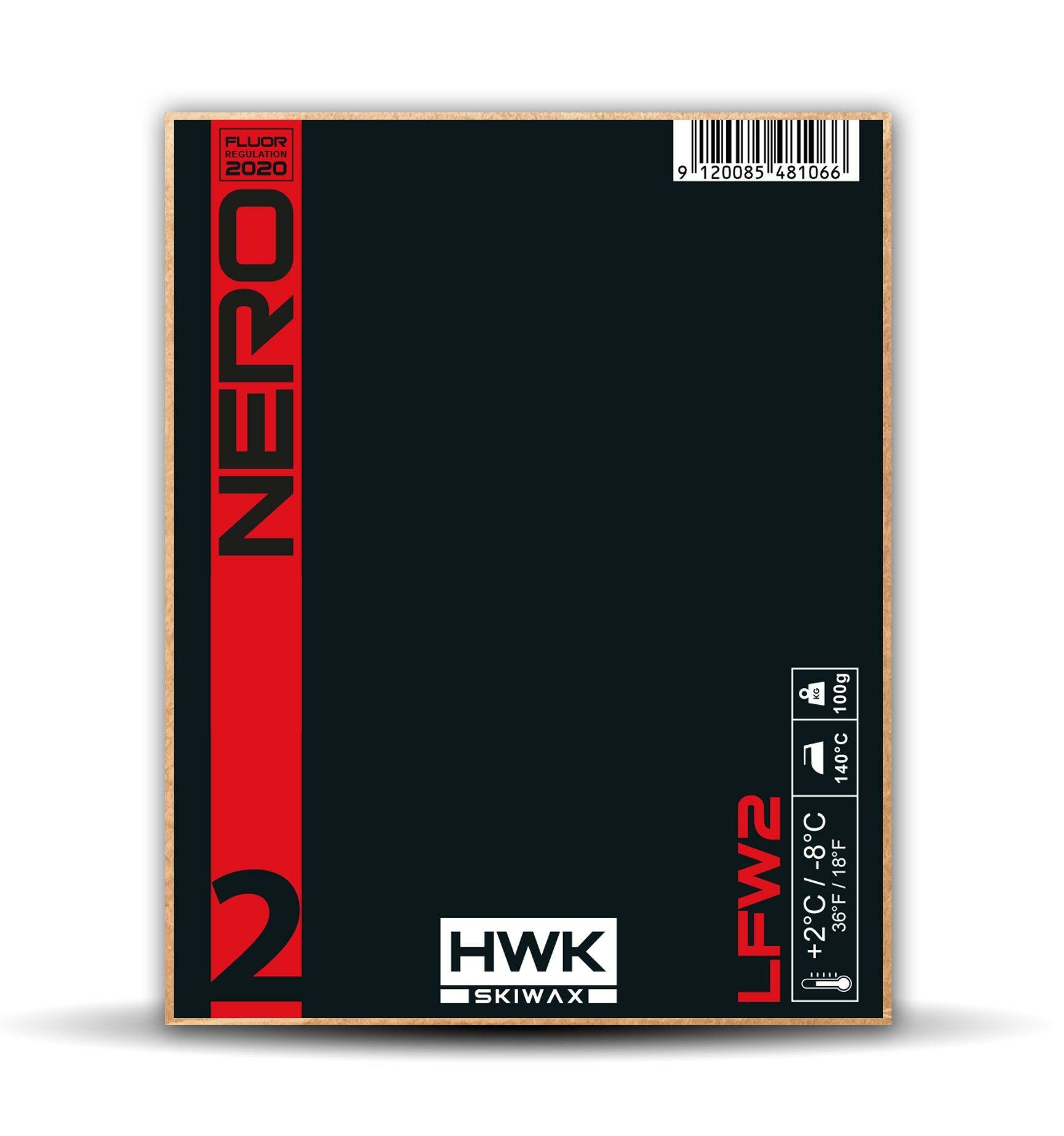 Низкофторовый парафин с графитом HWK LFW2 Nero, рабочая температура от -8° до +2°С, 100 г