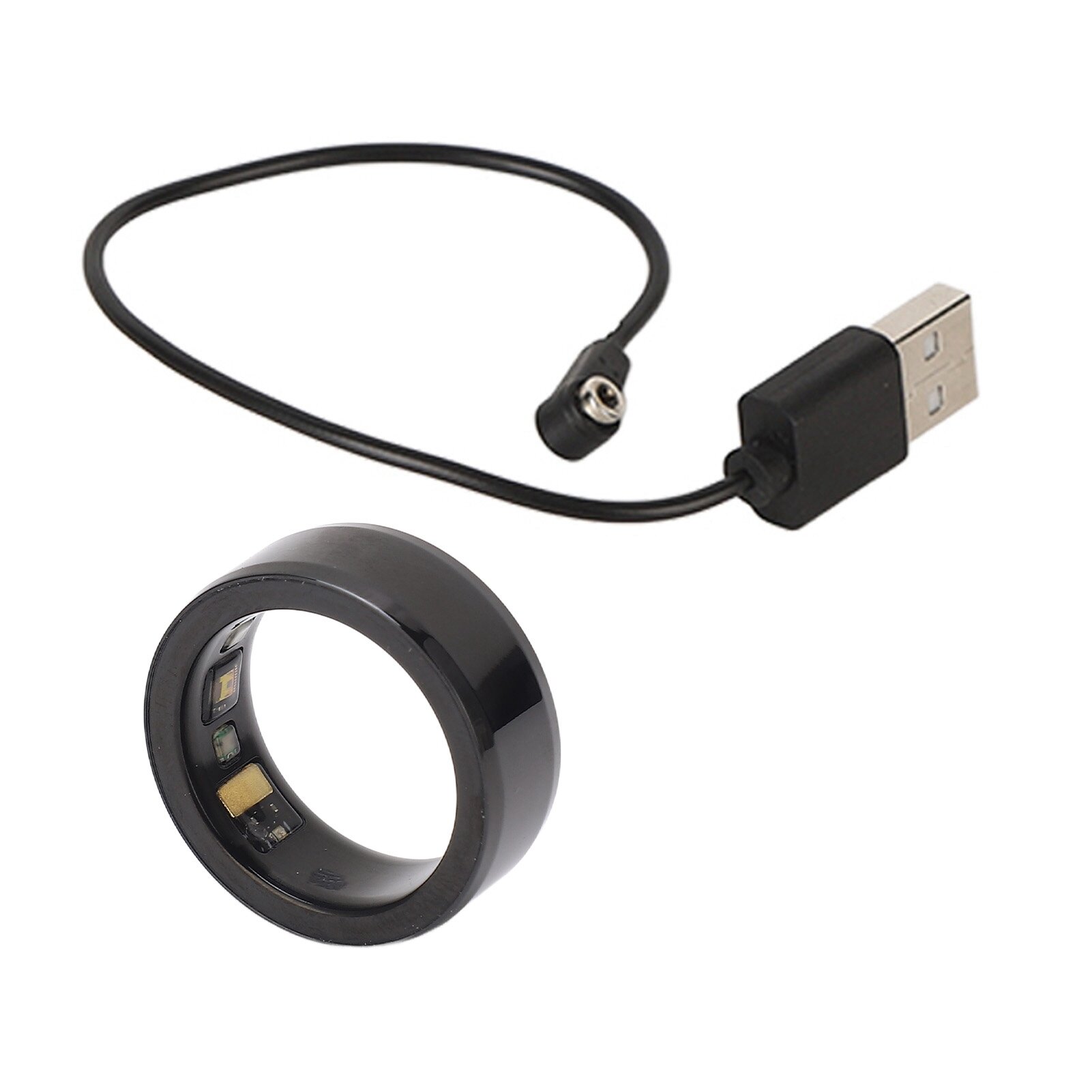 Mobile Phone BT Connection Smart Ring Health Tracker Rechargeable Waterproof for Men Women Black No. 21