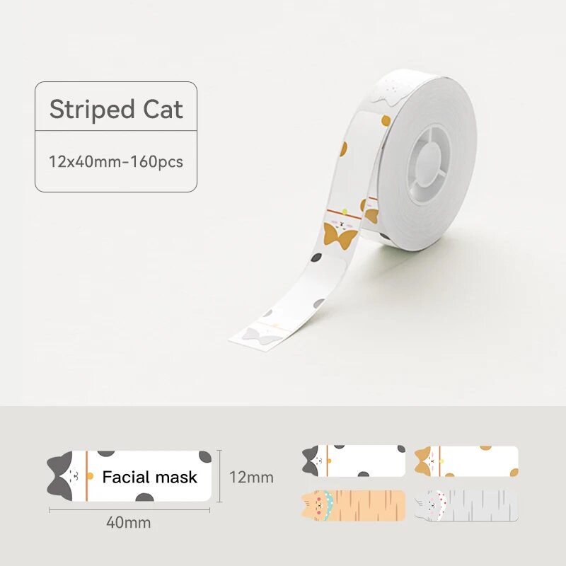 Niimbot D11 мини-принтер беспроводной телефон карманный термопринтер для изготовления этикеток USB перезаряжаемый бесчернильный DIY имя ценник наклейка машина, ONLY 1 Roll 12x40Cat