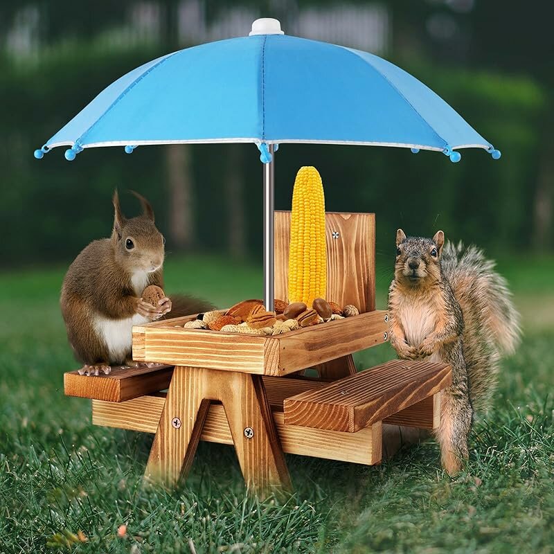 Кормушка для белок с зонтиком
