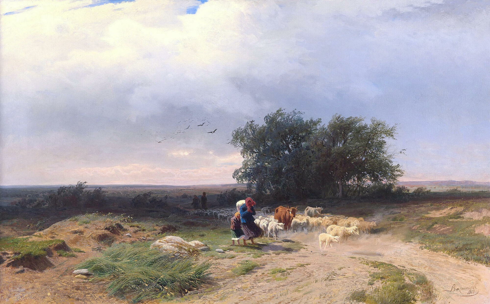 Картина Васильева Фёдора Возвращение стада 80х50 см