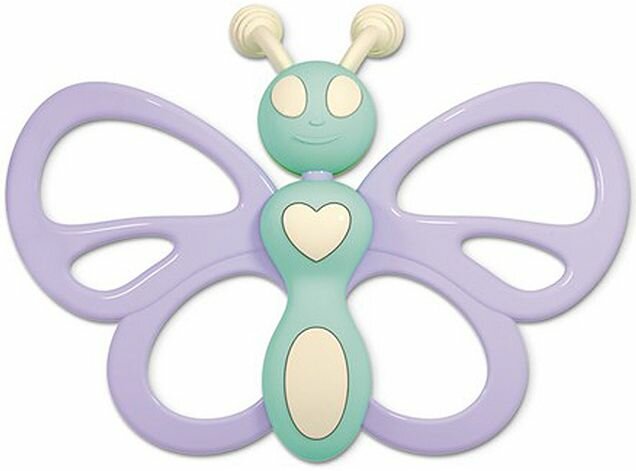 Погремушка-прорезыватель "Бабочка" для зубов, первая развивающая игрушка для малышей, детская шумелка, грызунок для младенцев, от 3 месяцев