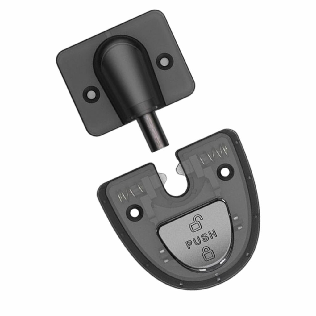 Немагнитный бесшумный дверной стопор без пробивки-space black