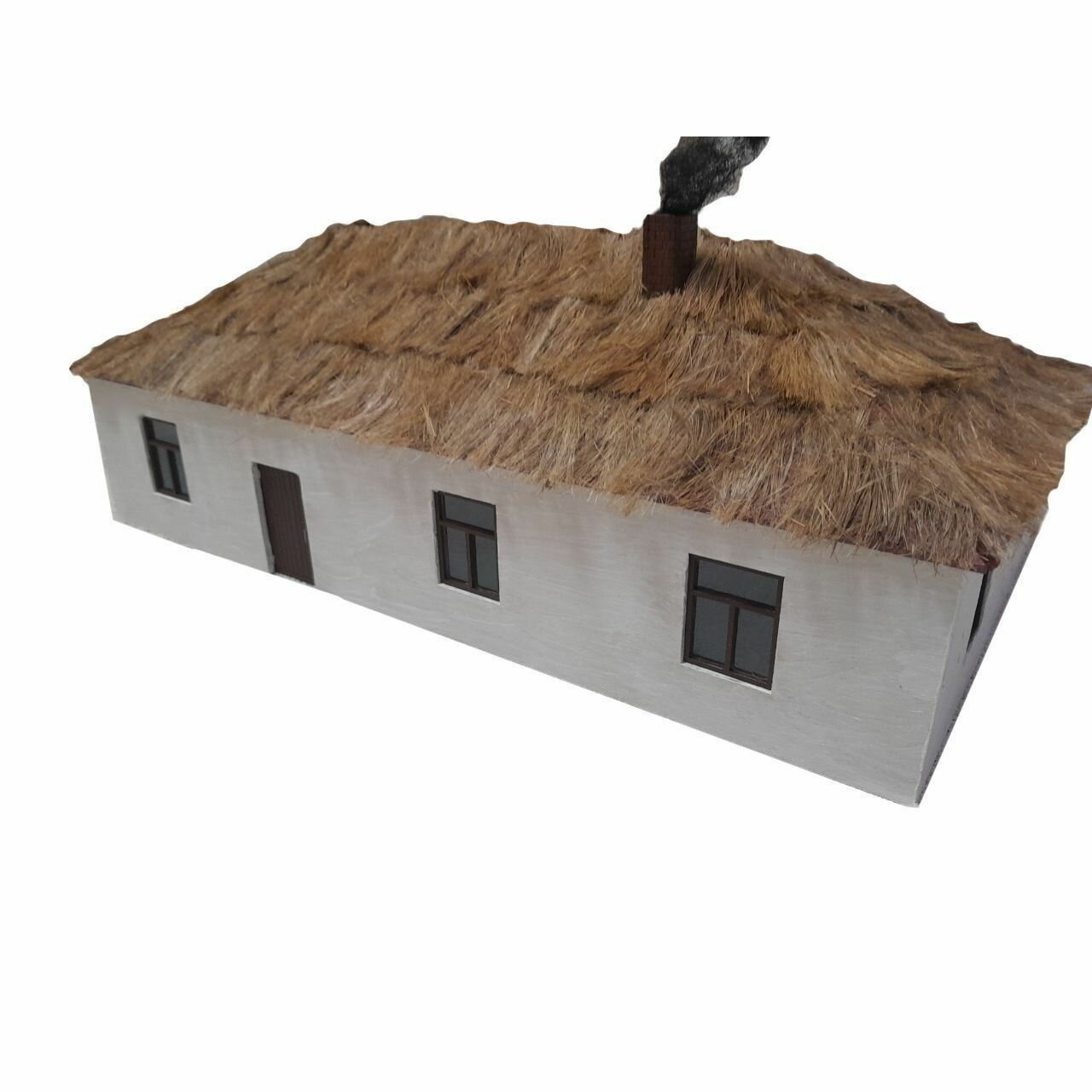 Сборная модель дом мазанка 1:35, аксессуары для диорам, конструктор миниатюрный дом для диорамы. Румбокс.