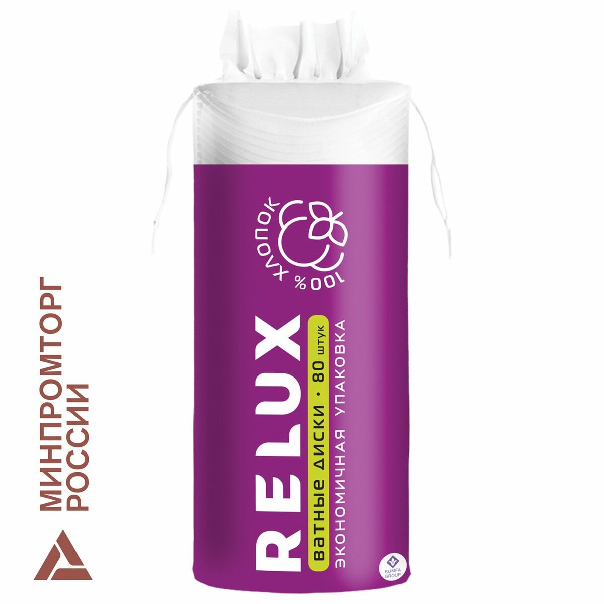 Ватные диски Relux, двусторонние, 80шт. (66817), 24 уп.