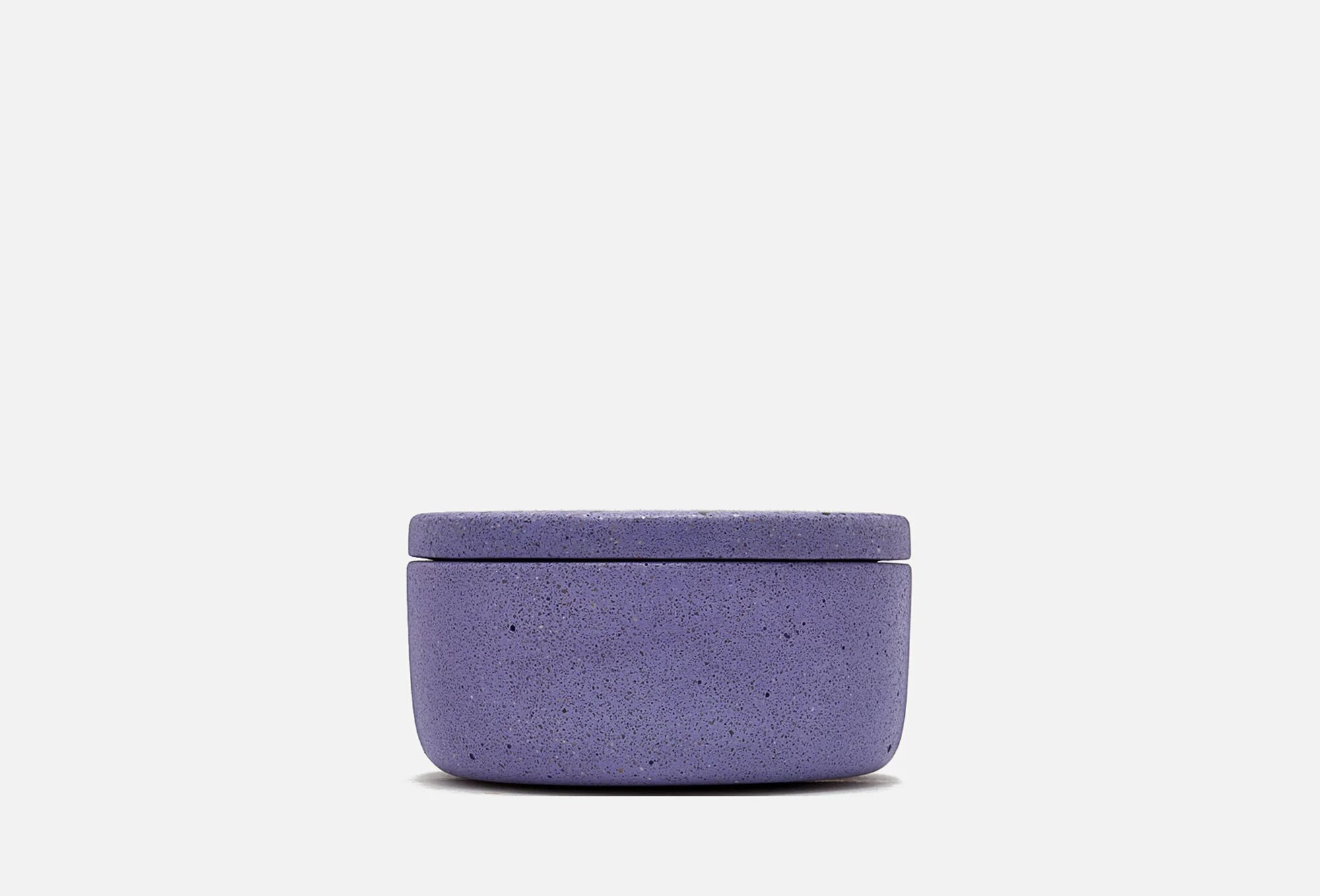 Шкатулка статика "Terrazzo Violet", бетон, фиолетовая, влагостойкая, круглая