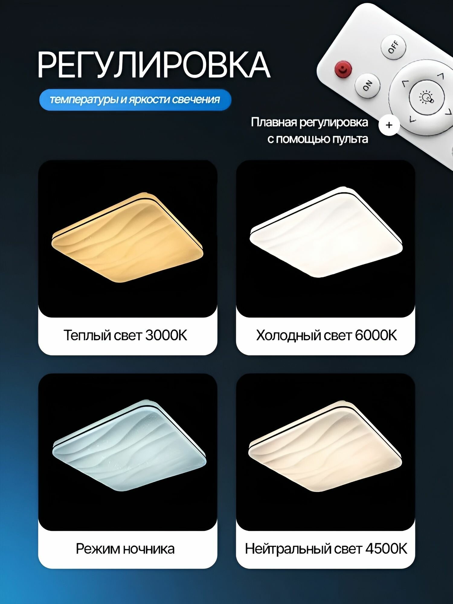 Потолочная Светодиодная Люстра. Квадратная. Дизайнерский Современный Светильник На Кухню и в Спальню, Зал и Гостиную, Детскую и Коридор, Комнату и Прихожую. 72Вт. С Пультом