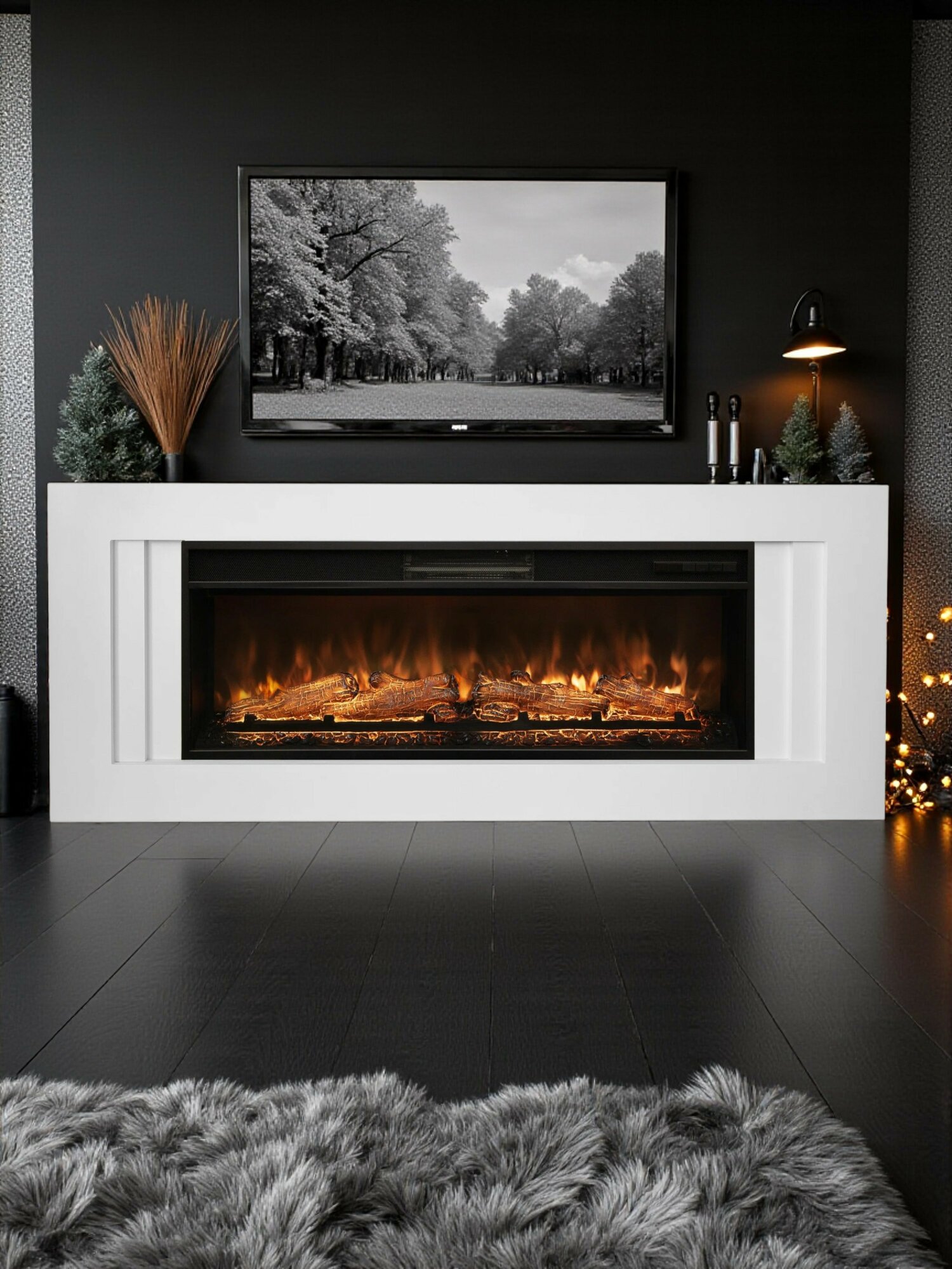 Камин электрический Лайн 45 с очагом Joker 45, фронтальная рамка