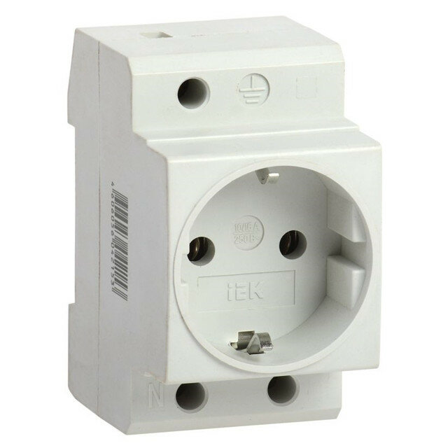 Розетка IEK KARAT на DIN-рейку 16А с заземлением