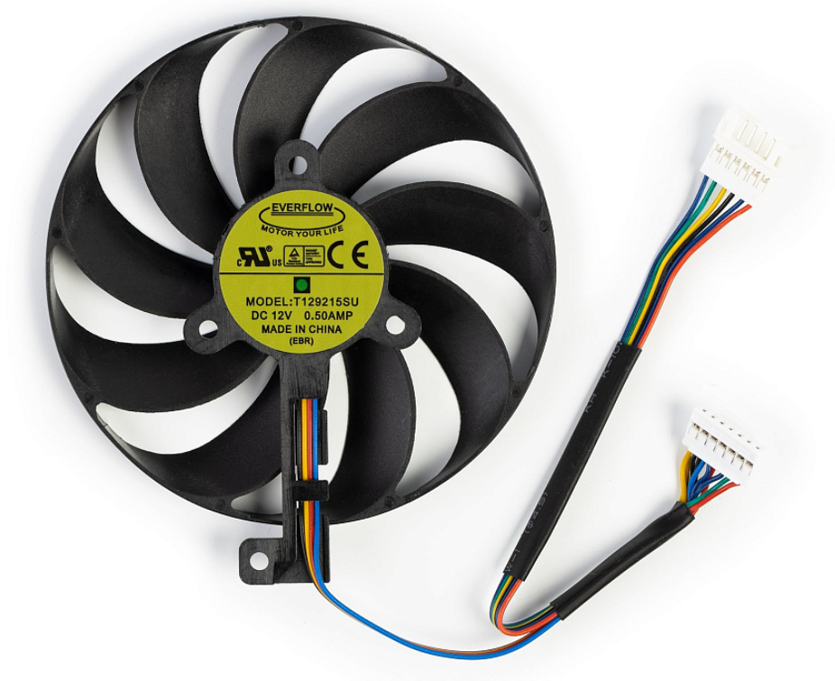 Вентилятор для видеокарты Asus Strix RTX2070 RTX2080, 7Pin+6Pin, 87mm, S 32mm, T12