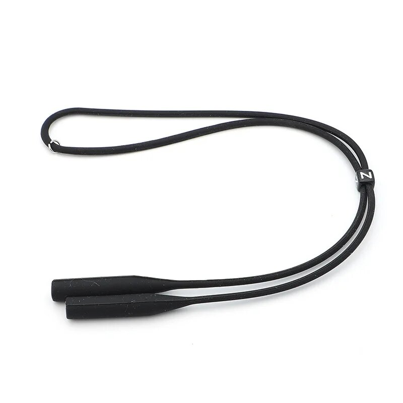 Силиконовый шнурок для очков с круглым замком Черный, Black