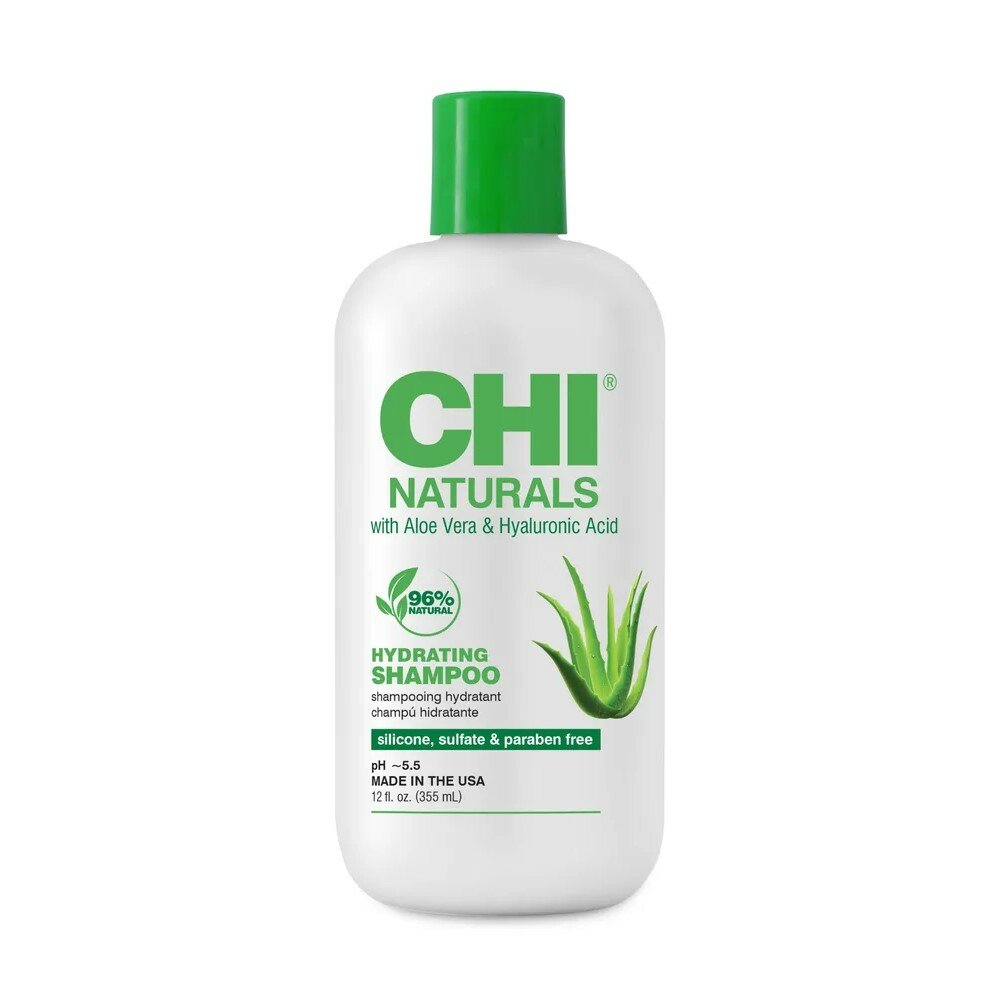 CHI Naturals Hydrating Shampoo Шампунь увлажняющий с алоэ вера и гиалуроновой кислотой, 355 мл