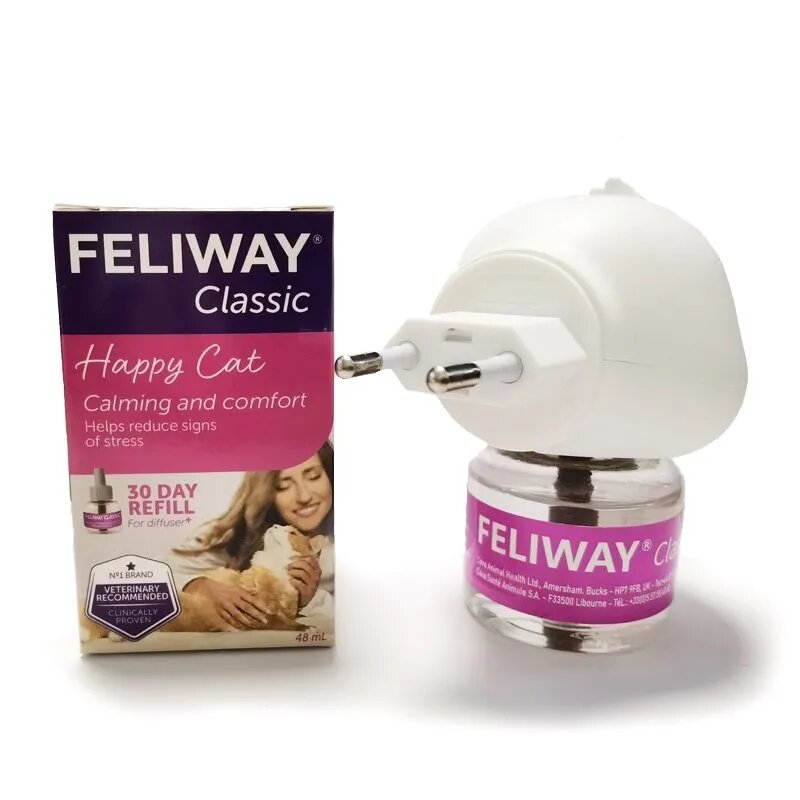 Феромоны корректор поведения для кошек Feliway Classic, набор диффузор с флаконом, 48 мл - 1 упаковка