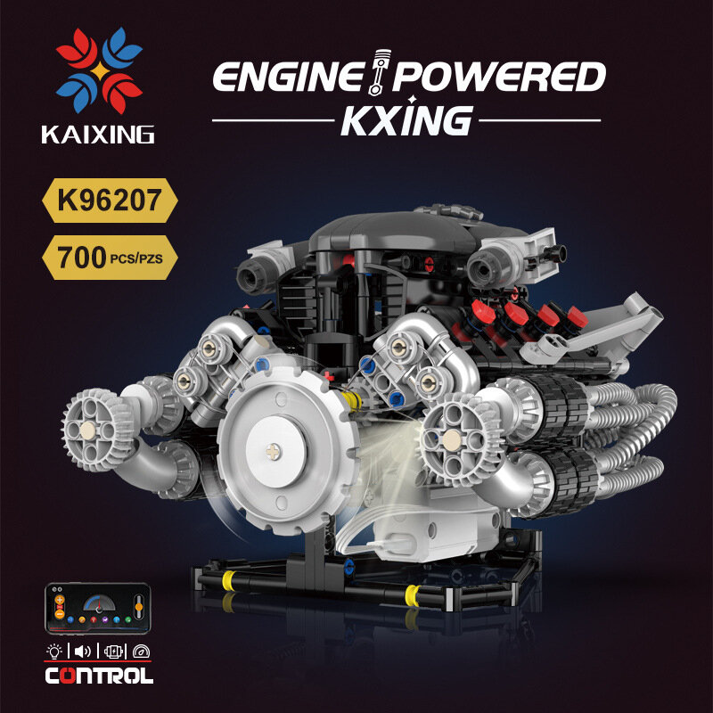 Конструктор механический V8 моделирование Феррари двигатель игрушка APP