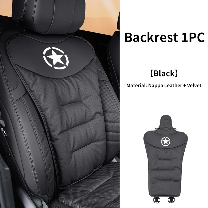 Велюровый автомобильный чехол на переднее и заднее сиденье, кожаная подушка, защитный коврик для спинки для Jeep Cherokee Compass Patriot Renegade Wrangler JK Black