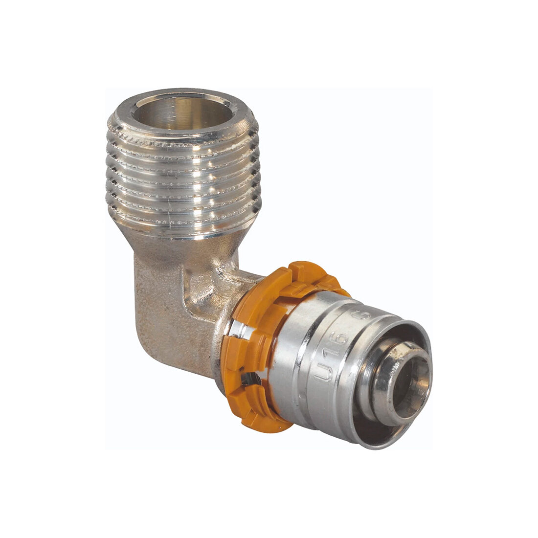 Угольник UPONOR S-PRESS PLUS с наружной резьбой 20-R1/2"НР, латунь