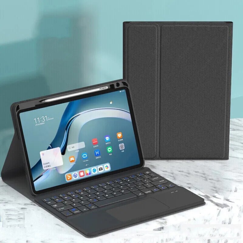 Кожаный чехол с клавиатурой для Huawei MatePad Matepad 10.4 2022 20, Black