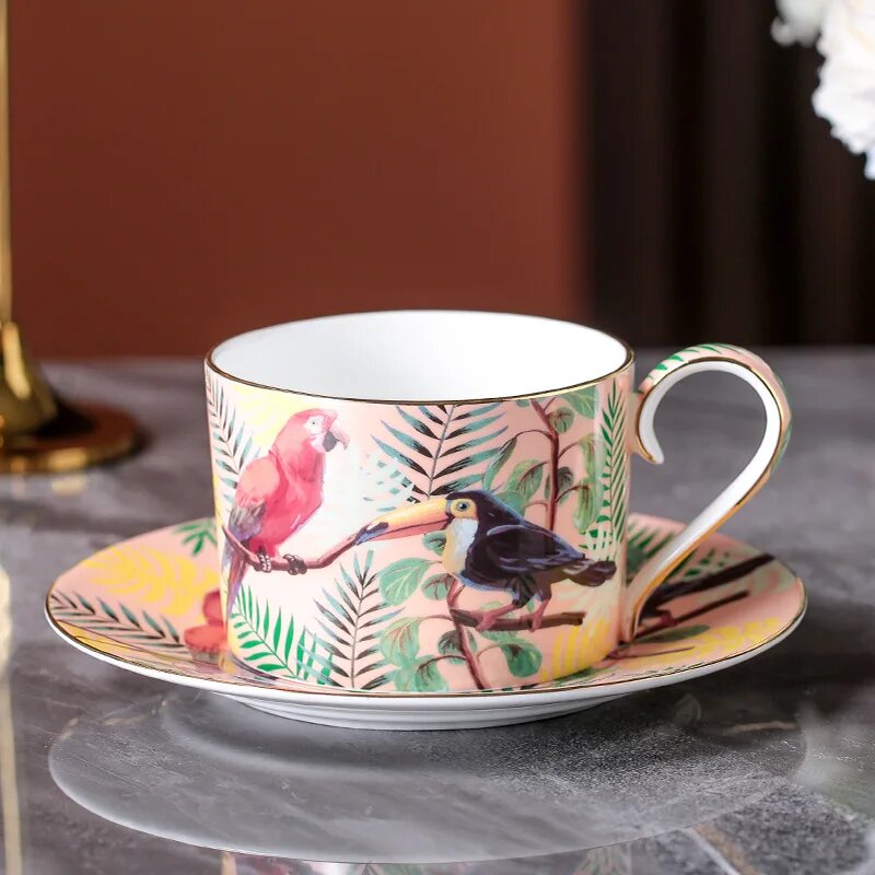 Кофейная чашка British Jungle Animals Parrot Bone China