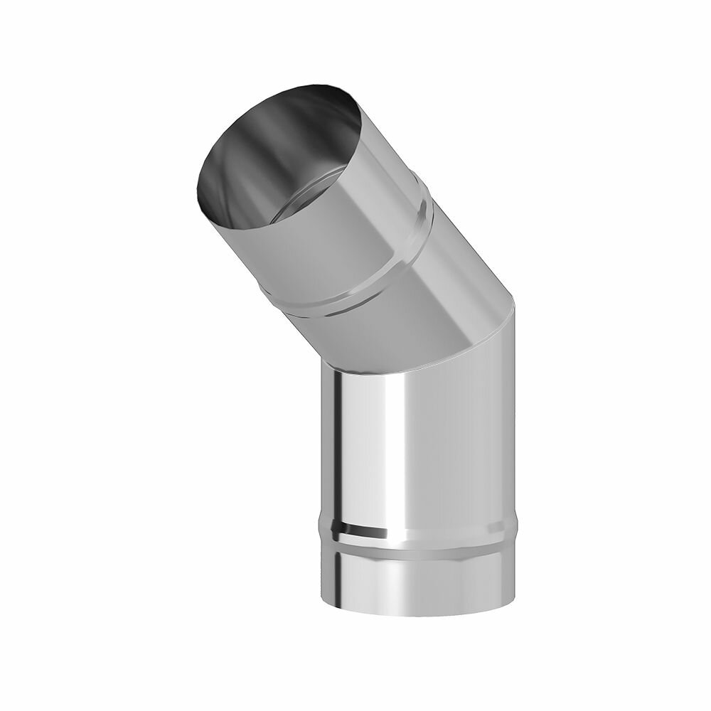 Везувий Колено 150 мм нерж. (AISI 430/0,5 мм) 2 секции, угол 45*