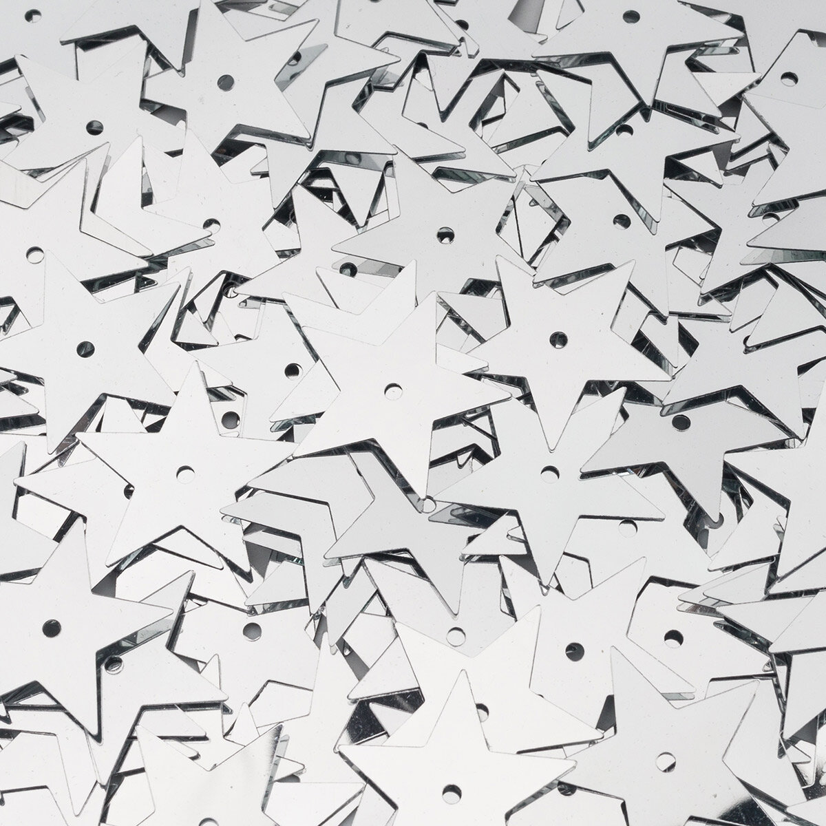 Пайетки для рукоделия пришивные 'Звездочки', 20 мм, 10 г*10 упак, Astra&Craft (1 серебро)