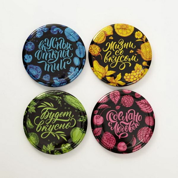 Крышка ТО-82 "Жизни со вкусом", тематика: овощи, тип крышки: твист-офф (винтовые с резьбой)