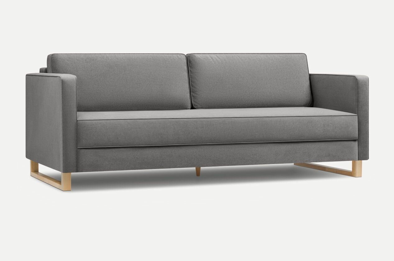 Диван-кровать раскладной Divan.ru Данста Велюр Серый 215х102х83 см, спальное место 195х150 см, велюр, серый