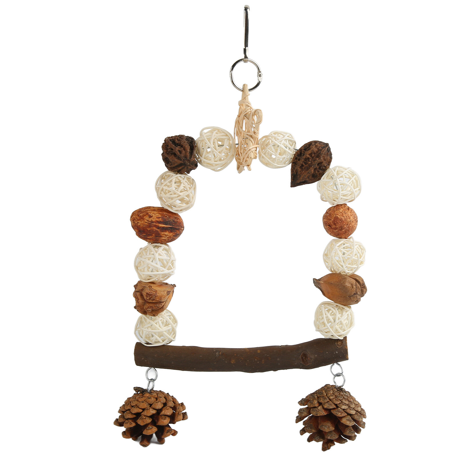 Качели для домашних животных, птицы, бревна, гайки, шарики из ротанга, сосновые шишки, попугай, деревянные качели, игрушки для попугаев, какаду, Cockatiel S