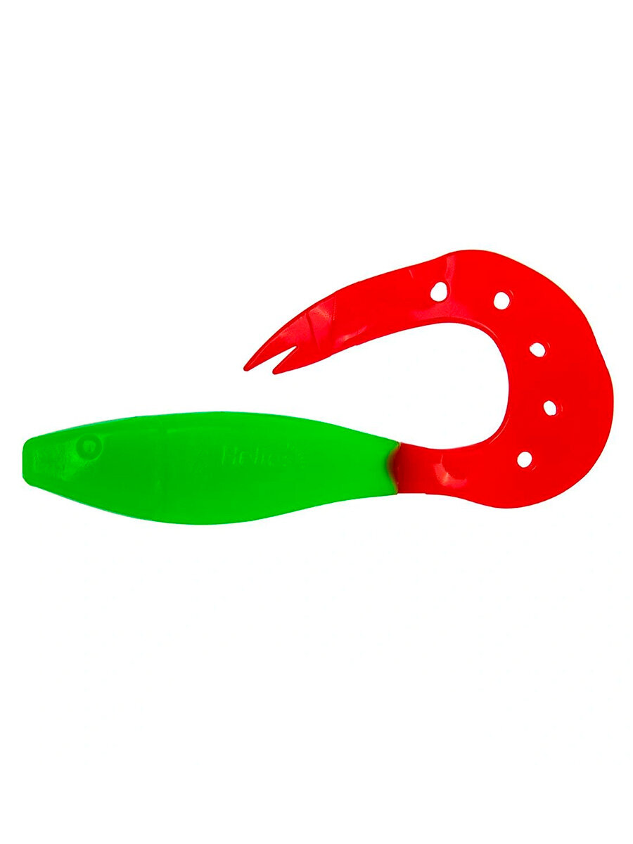 Твистер Helios Kasandra 4"29/10,9см Lime & Red 5шт. (HS-34-021)