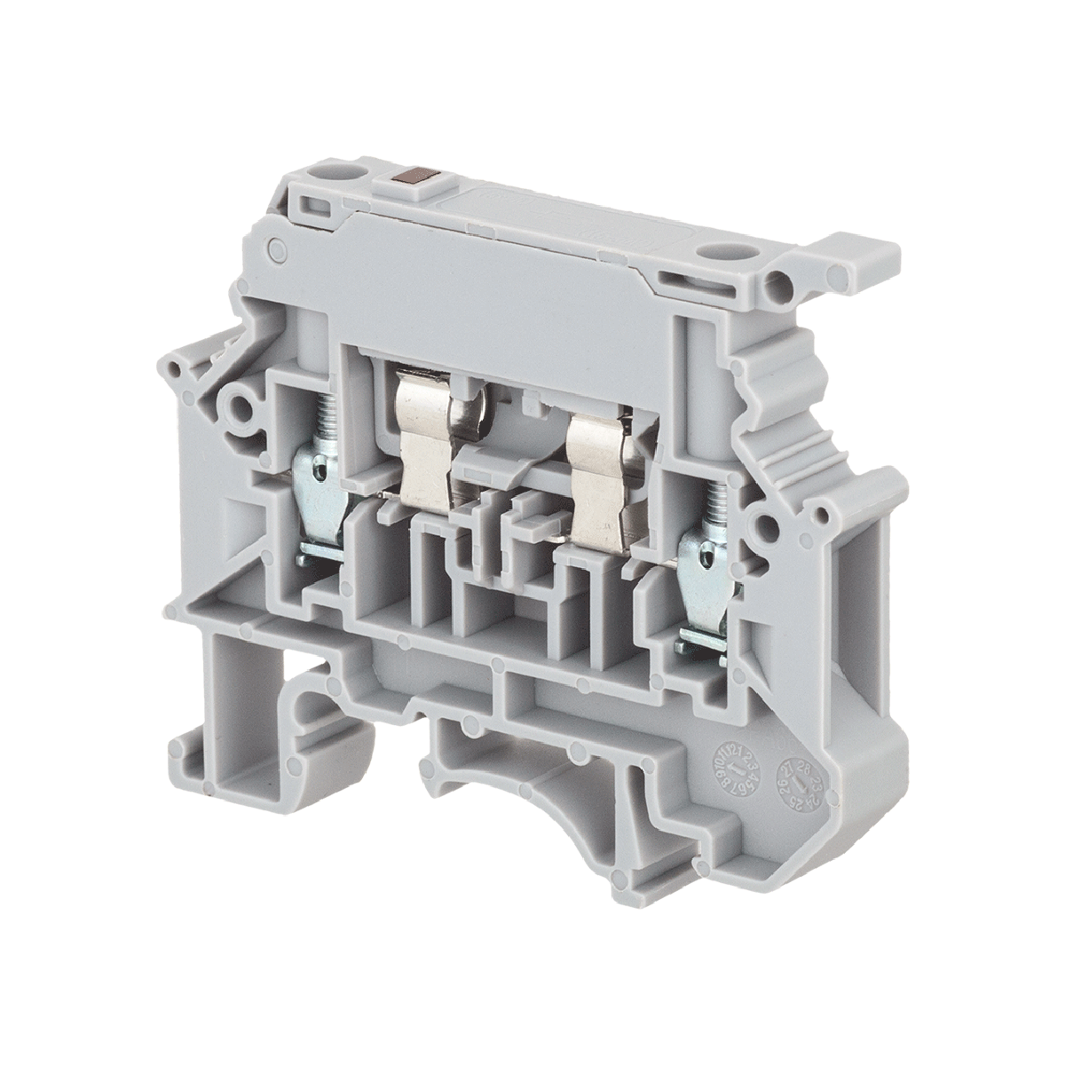 Клемма винтовая с держателем предохранителя, серая MTU-4F упаковка 4 шт