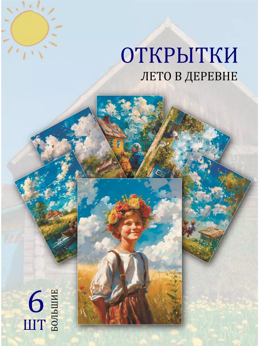 А6 открытки детство в деревне Самые лучшие большие открытки формата А6 в нашем мгазине Обнимай словами