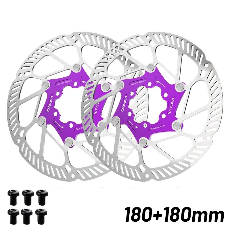 IIIPRO Плавающий дисковый тормозной ротор для горного велосипеда 180MM-PURPLE-2PC