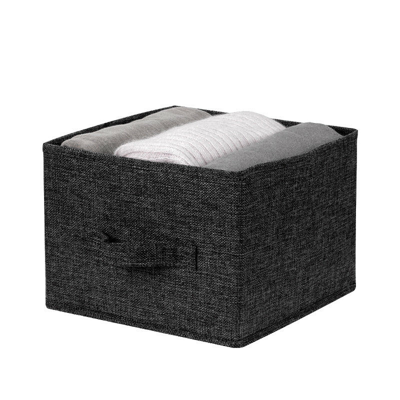 Storage bag simple cotton linen with multiple compartments for home organization black drawer