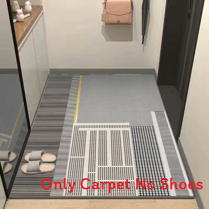 Ковровое покрытие для прихожей modern with прямоугольная форма и полиэстеровое волокно для домашнего использования серые полосы 50x80см
