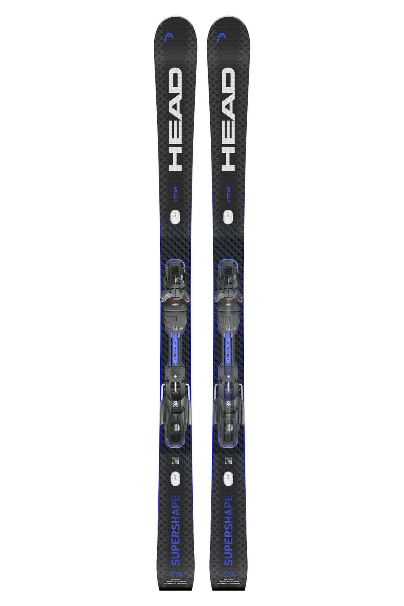 Горные лыжи с креплениями HEAD Supershape e-Titan+PRD 12 GW Black/Blue (см:184)