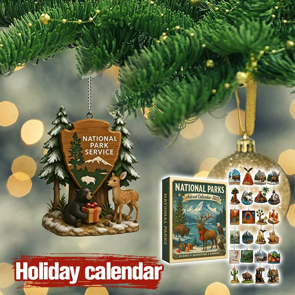 Рождественский адвент-календарь. Милые акриловые календари с плоскими 2D-фигурками. Календарь обратного отсчета до Рождества на 24 дня для любителей природы.