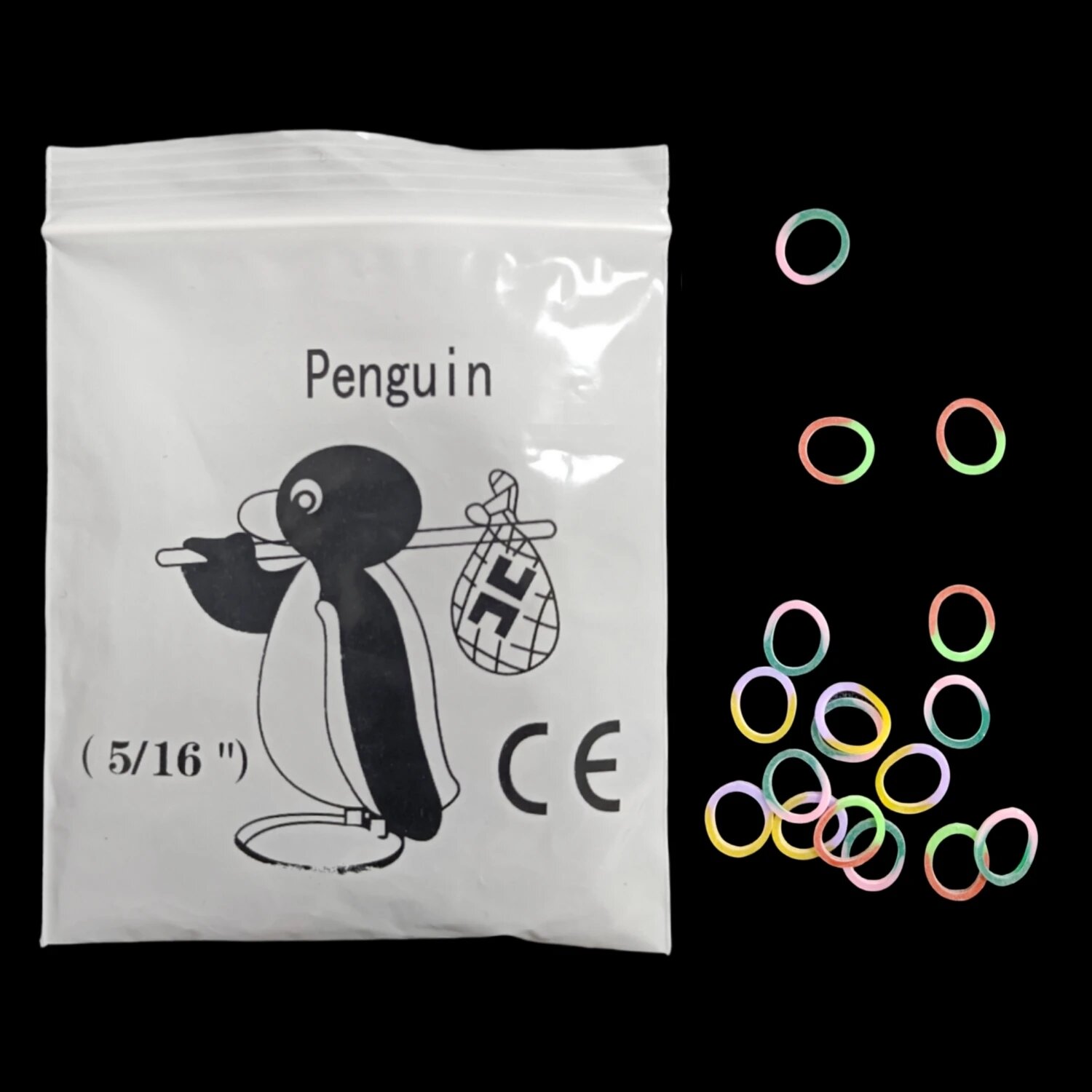 Силиконовые ортодонтические эластичные ленты Olevo 100 шт, разноцветные 5.0 oz Penguin