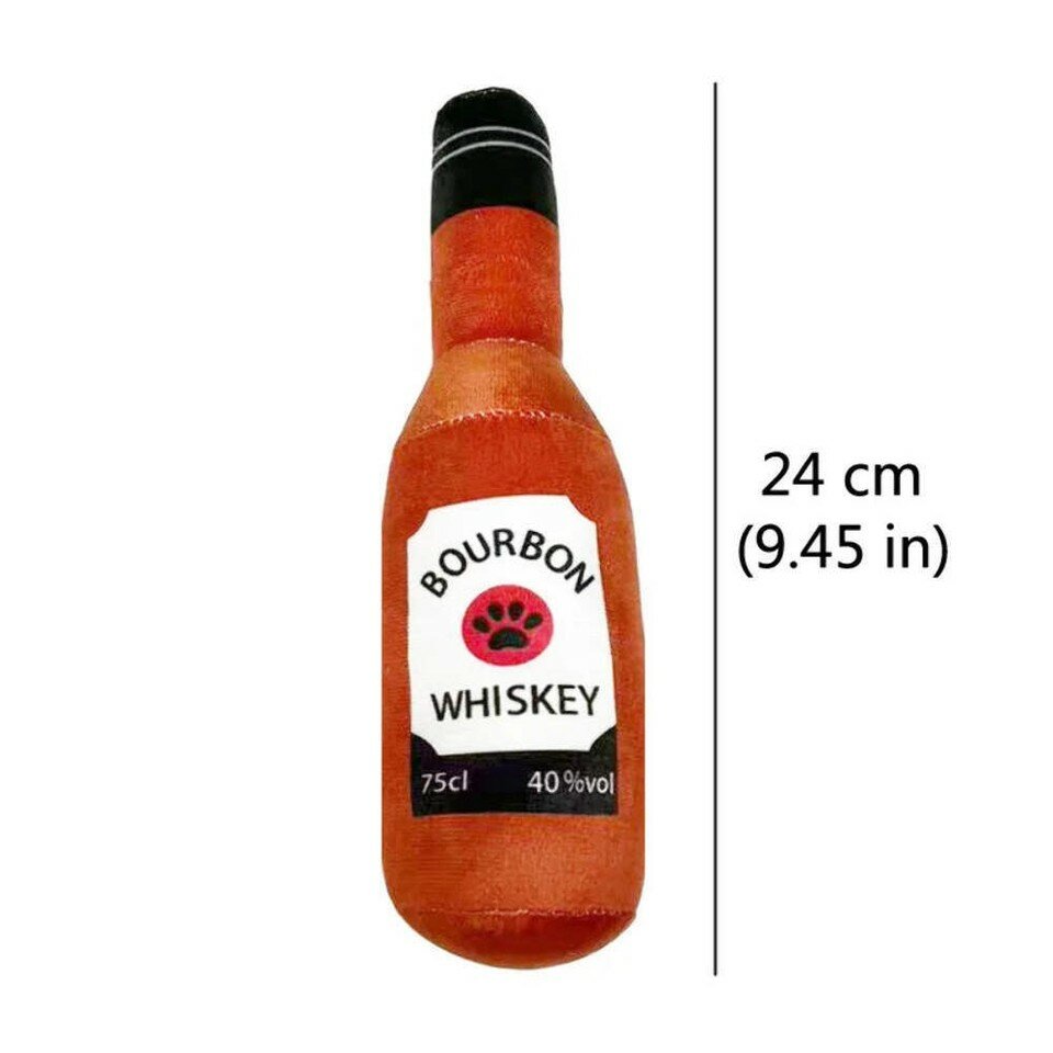 Забавная пищащая игрушка для собак в форме пивной бутылки, плюшевая игрушка для питомца, прочная жевательная игрушка, интерактивный подарок для щенка