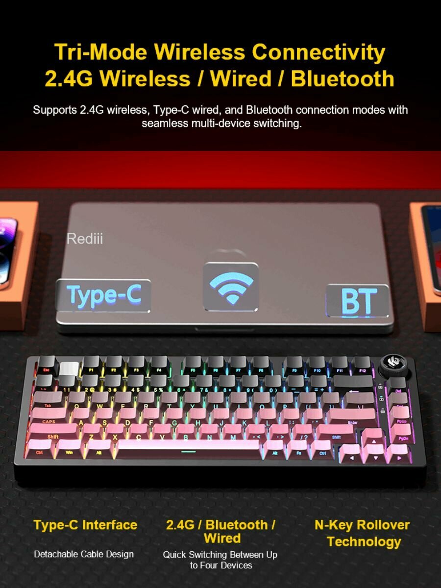 Клавиатура LEOBOG Hi75C PRO, Vanilla Ice White, Seiya Switch, 3 mode
