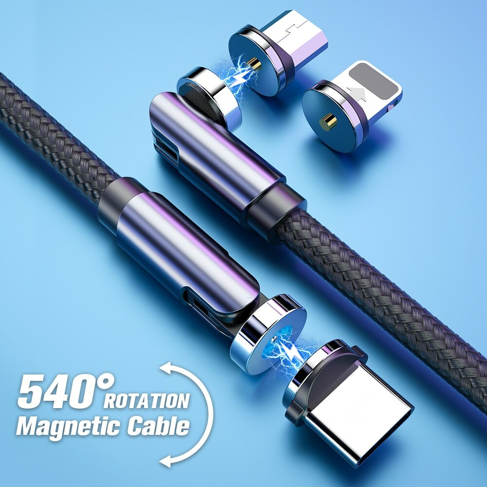 540 вращающийся магнитный кабель USB Type C кабель для зарядки быстрая зарядка магнит зарядное устройство мобильный теле