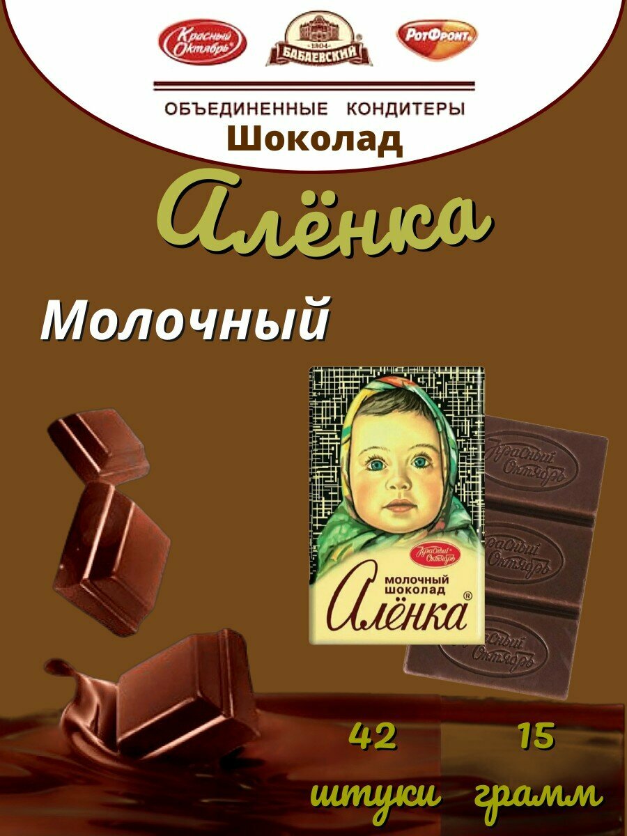 Шоколад Алёнка Молочный 15г 42шт