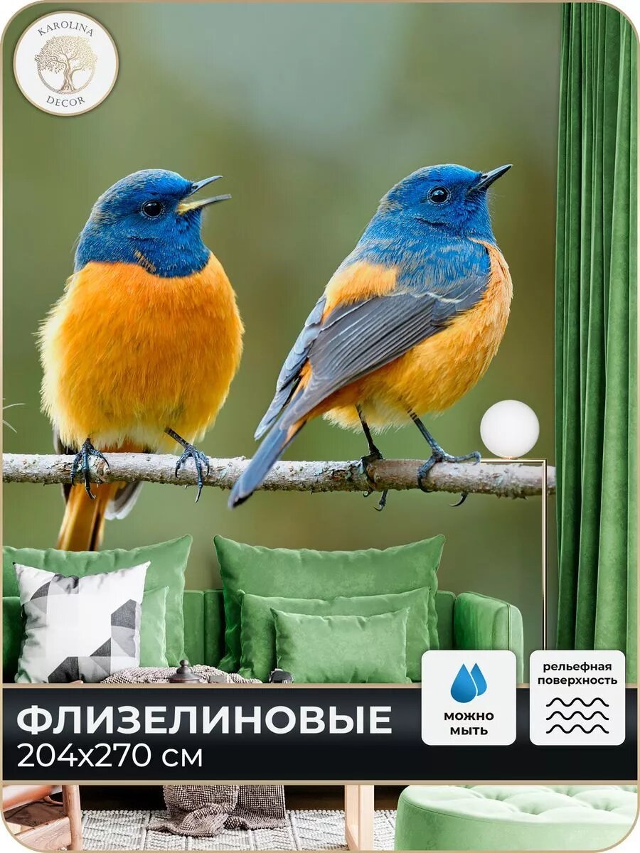 Фотообои Птицы для зала в детскую в спальню 200х270