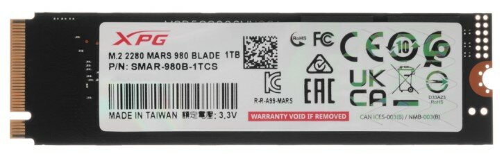 Накопитель SSD M.2 2280 1TB NVMe PCIE 5.0 x4 14000/13000 SMAR-980S-1TCI ADATA