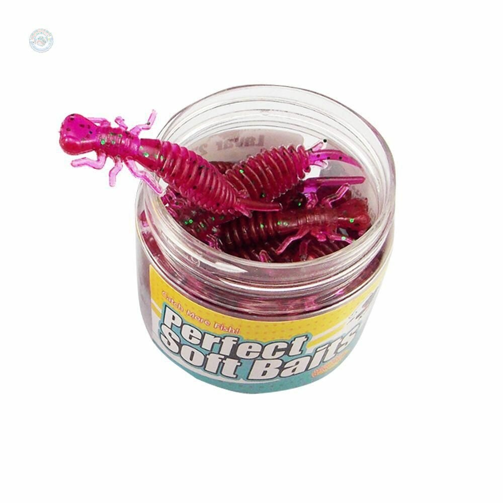 Мягкая приманка для рыбалки 50 мм 20 шт личинка червя для ловли окуня на льду с запахом и солью