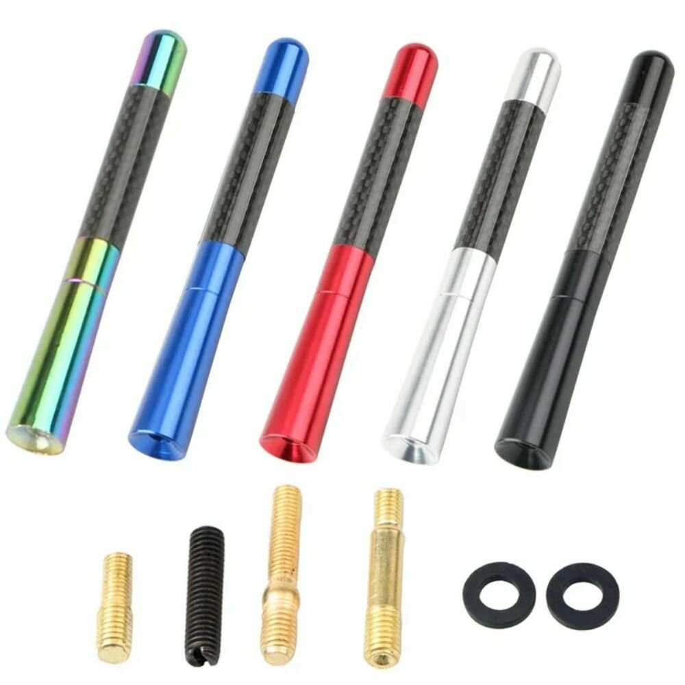 Короткая радиоантенна из углеродного волокна 12 см, подходит для BMW, Ford, Focus, Peugeot, Citroen, Opel, Skoda, Toyota, Dodge и т. д. Автомобильная антенна для стайлинга автомобилей