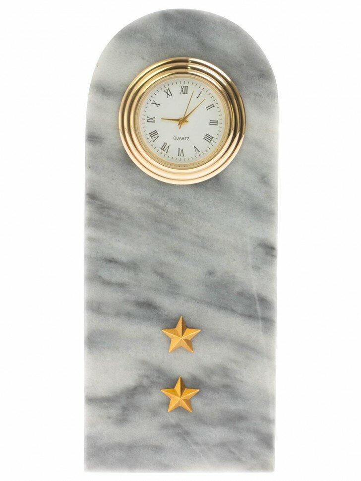 Настольные часы "Погон прапорщика МВД" из мрамора