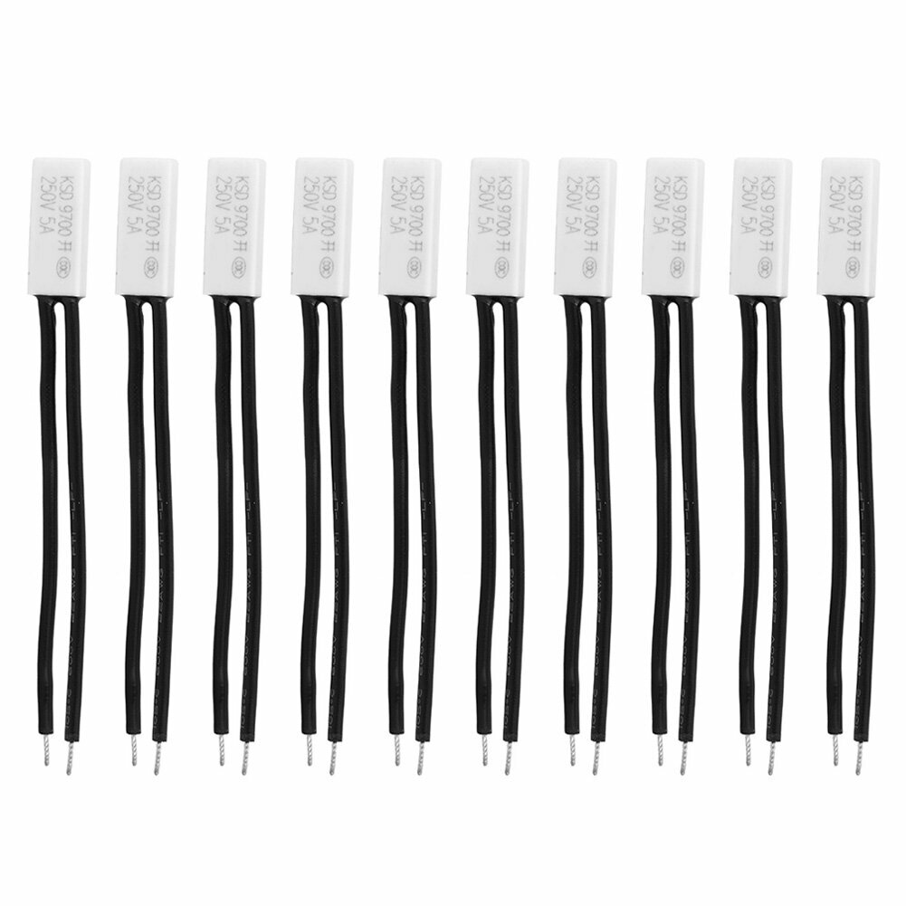 10 шт. нормально открытый термореле KSD9700 с термозащитой, пластиковый датчик 40 ℃