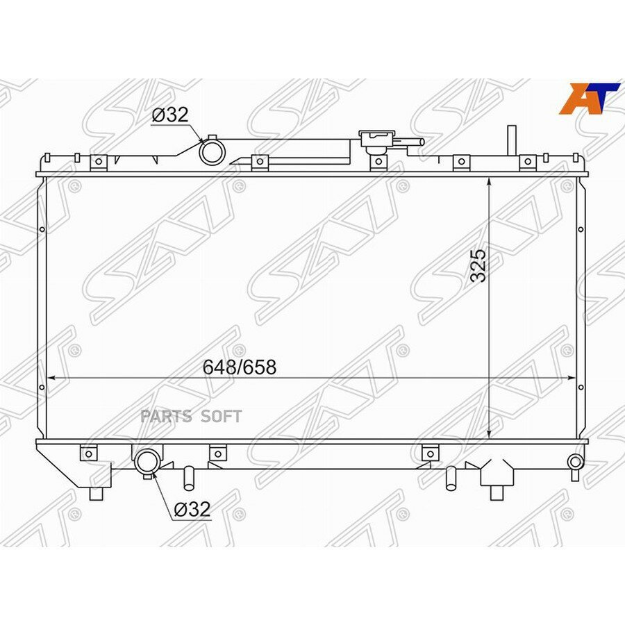 Радиатор TOYOTA CORONA/CARINA/CALDINA AT19# 92-96 от официального дистрибьютора, SAT, артикул SGTY0002AT190