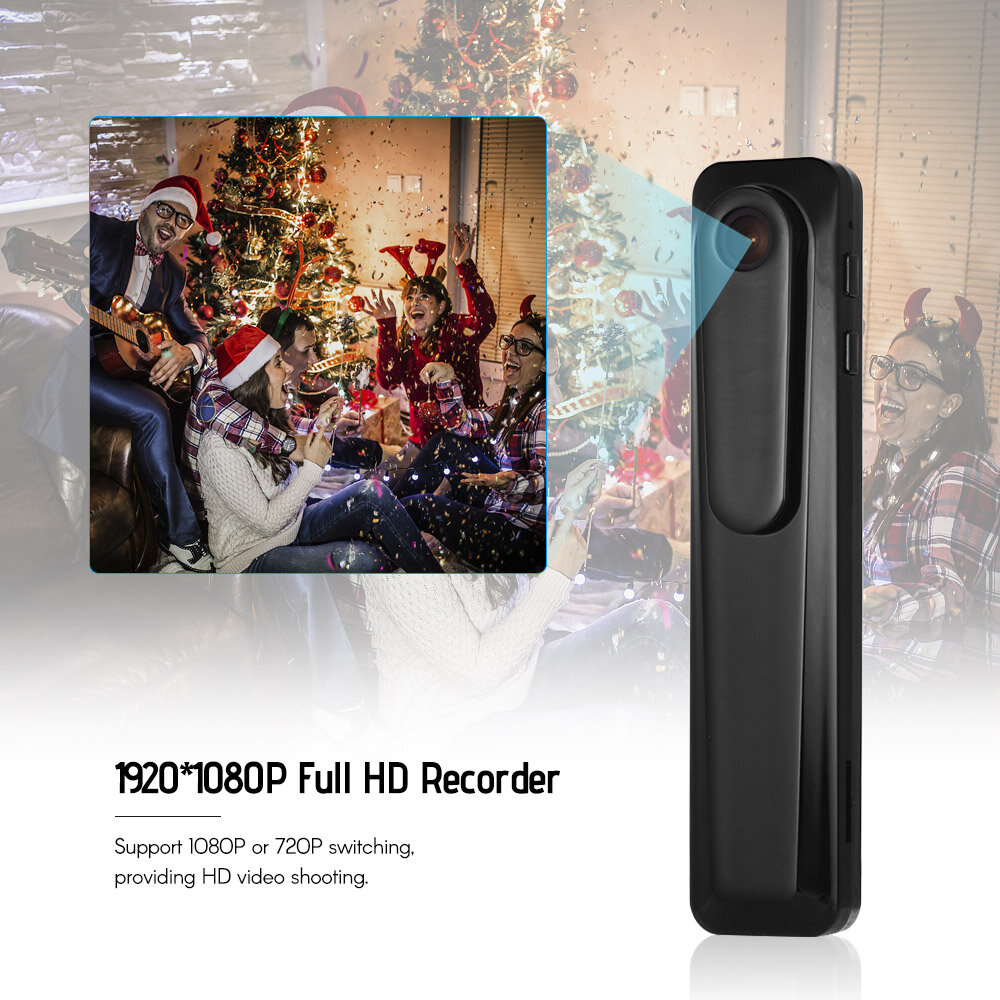Мини-камера, карманная, носимый видеорегистратор, HD 1080P/720P, циклическая запись