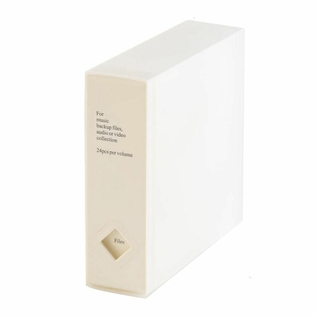 Коробка для хранения альбомных компакт-дисков из 24 частей, темно-белая